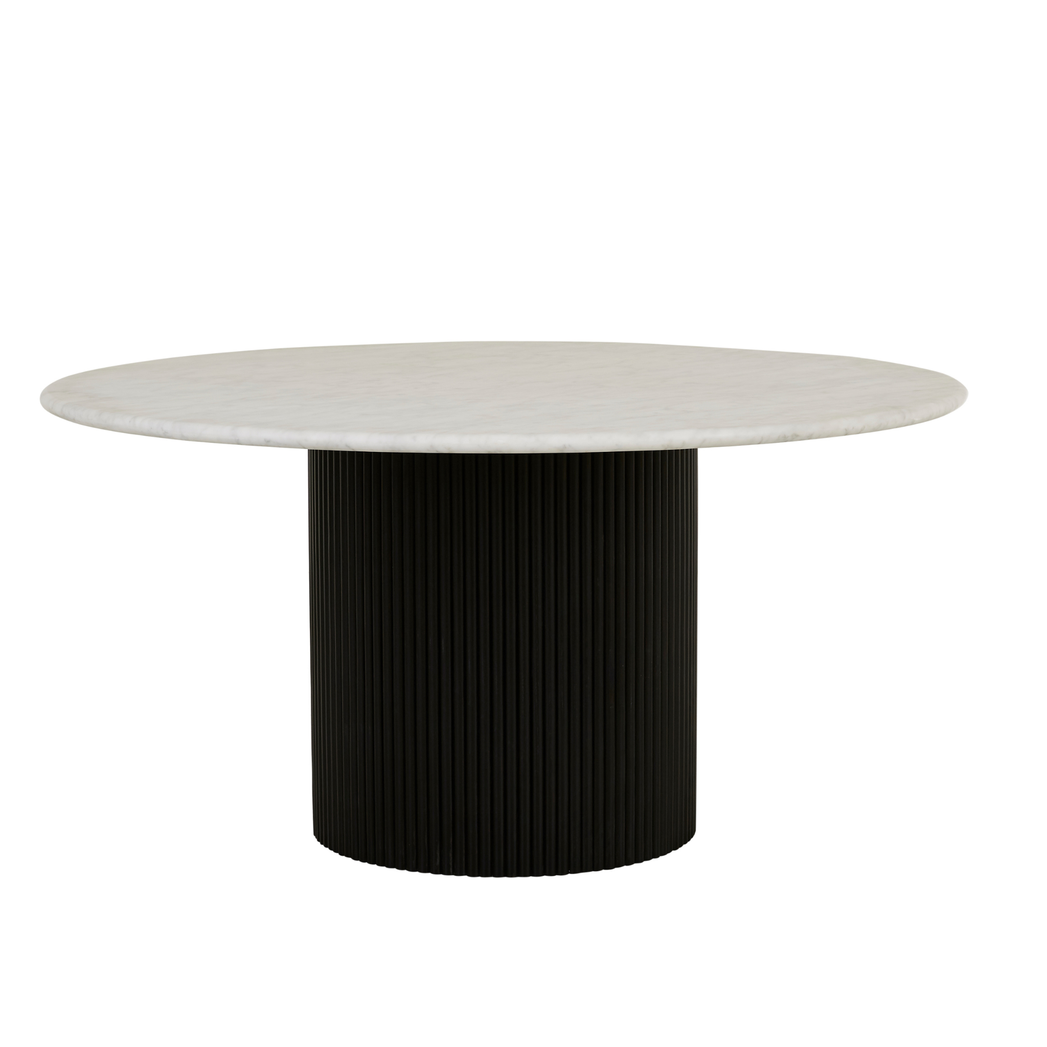 Benjamin Ripple Round Marble Dining Table Matt White Marble - Matt Bla ...