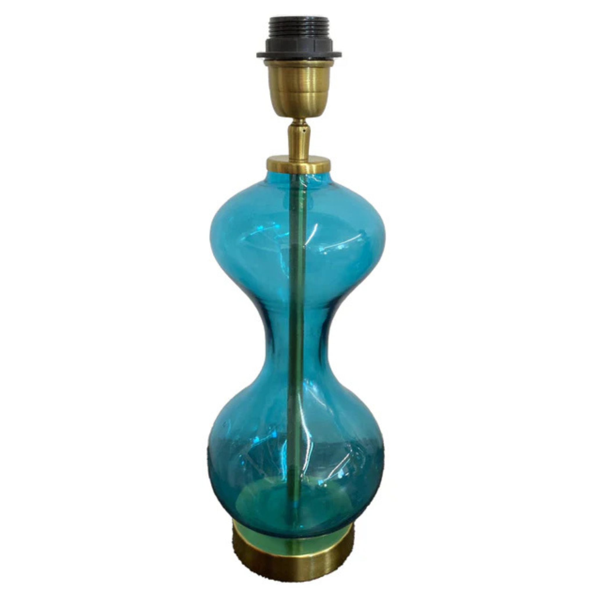 Glass Hourglass Lamp Base - Turquoise – Gallus & Rea